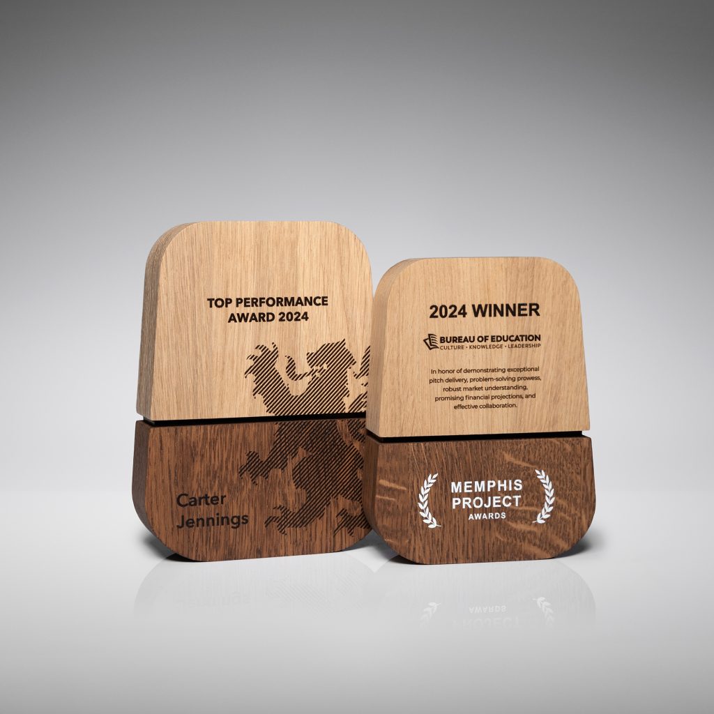 Dual-Tone Wooden Plaque – Handmade and unique design awards